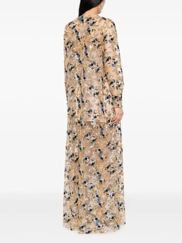 MACGRAW Soiree Floral-embroidered Dress