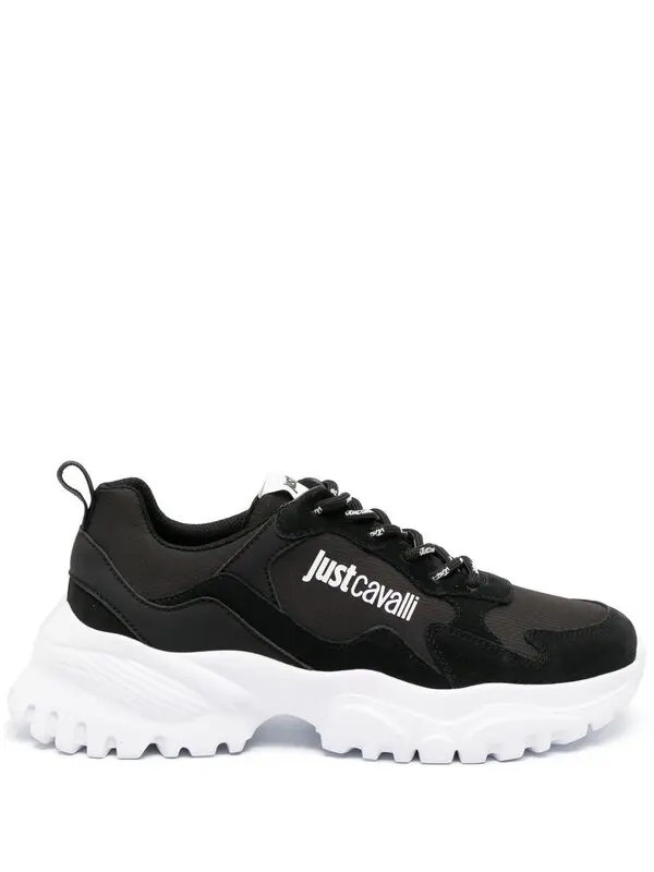 Just Cavalli Logo-print Lace-up Sneakers - Black