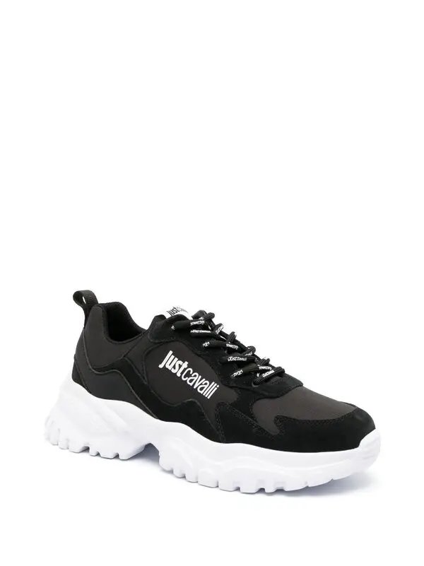 Just Cavalli Logo-print Lace-up Sneakers - Black