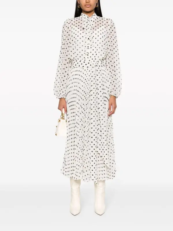 Zimmermann Polka-dot Print Tie-neck Blouse