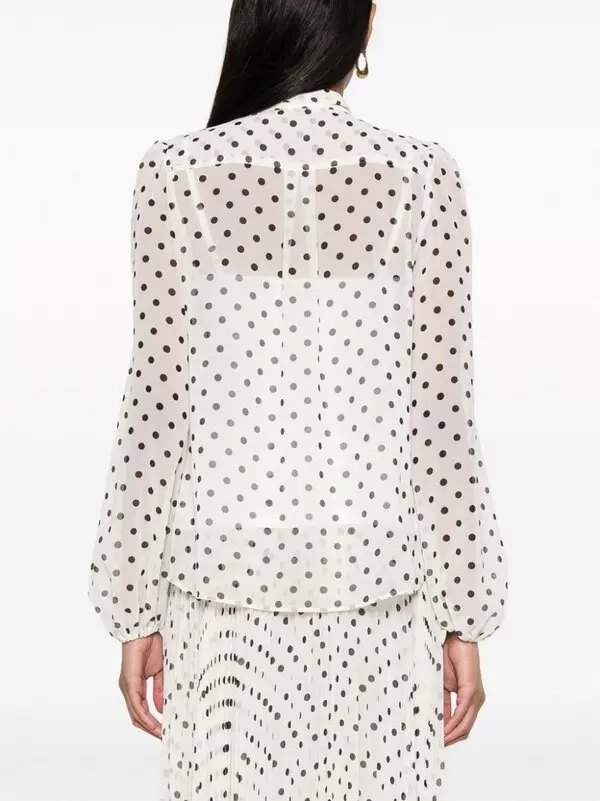 Zimmermann Polka-dot Print Tie-neck Blouse