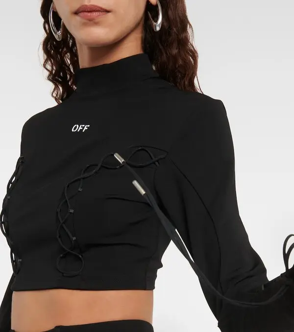 Off-White Logo Laced Cropped Top