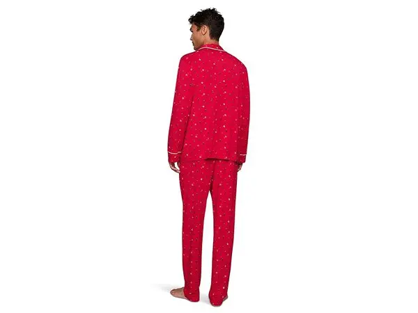 Eberjey William Printed Pj Set Pajama Sets Tide Dot Ivory/ivory - Red