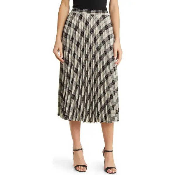 NIKKI LUND Robin Pleated Midi Skirt - Black