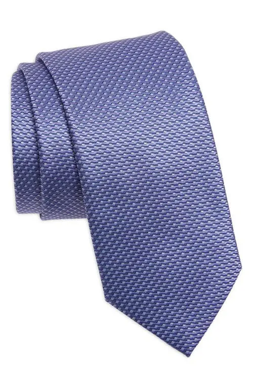 Eton Geometric Print Silk Neck Tie - Dark Purple