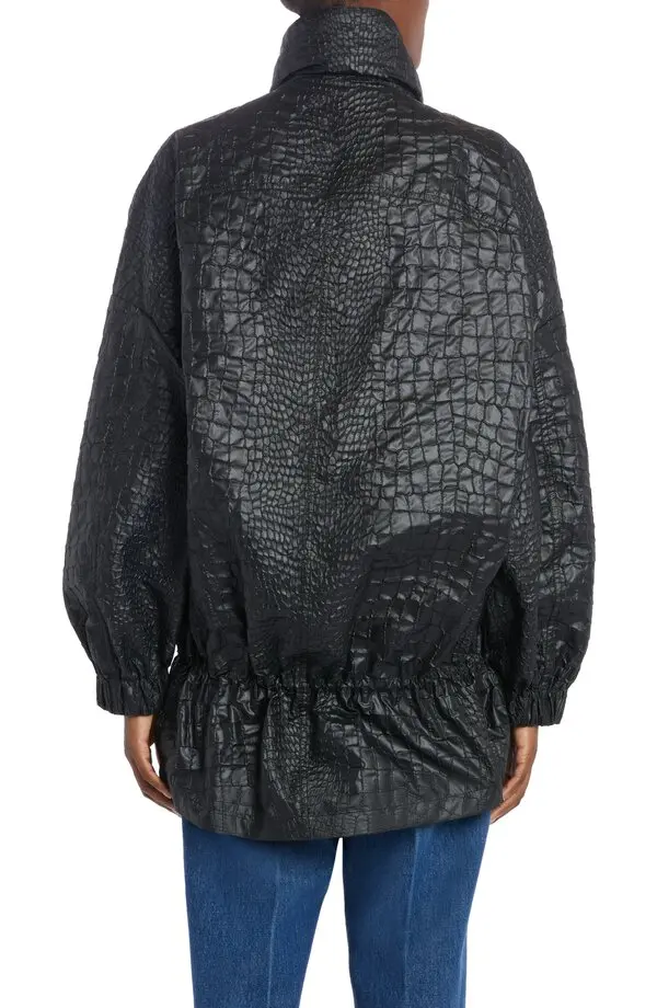 Versace Croc Texture Faux Leather Cargo Jacket