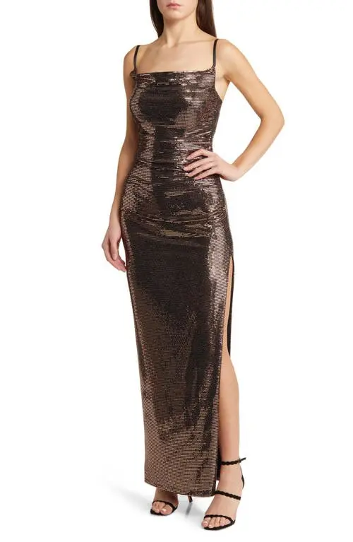 Lulus Sequin Slit Dress
