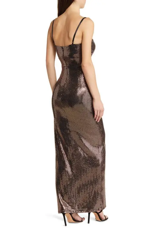 Lulus Sequin Slit Dress