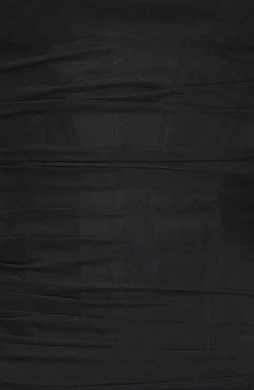 House Of Cb Katrina Lace Mesh Long Sleeve Gown - Black