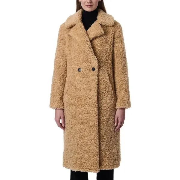 Bernardo Faux Shearling Double Breasted Longline Coat - Gingerroot