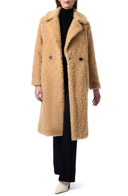 Bernardo Faux Shearling Double Breasted Longline Coat - Gingerroot