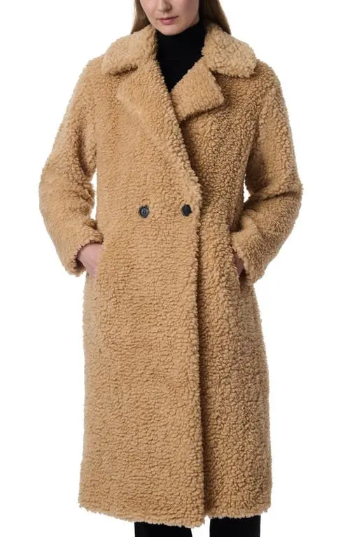 Bernardo Faux Shearling Double Breasted Longline Coat - Gingerroot