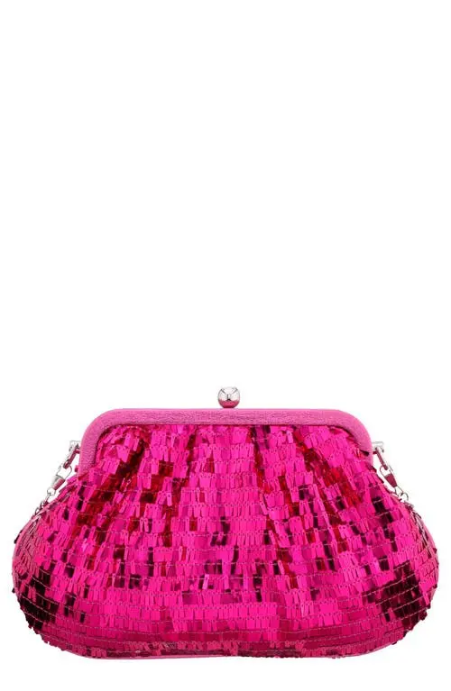Nina June Sequin Frame Clutch - Fuchsia