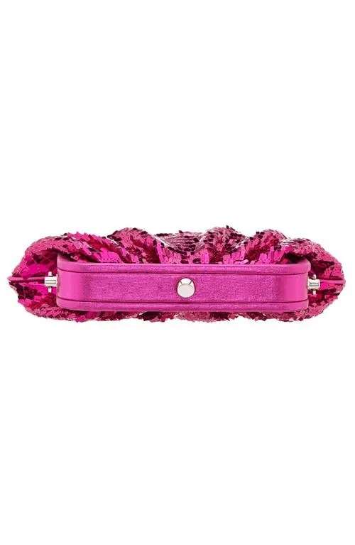 Nina June Sequin Frame Clutch - Fuchsia