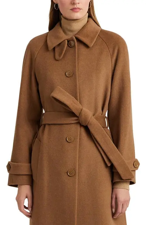 Ralph Lauren Wool Blend Trench Coat - New Vicuna
