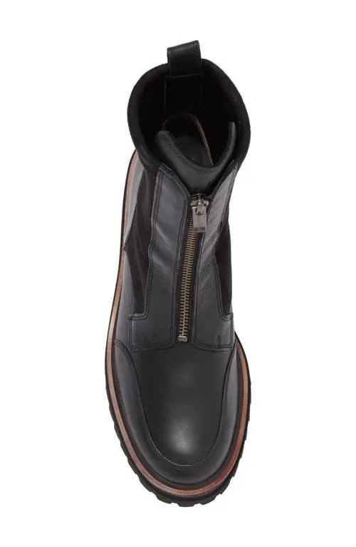 Paul Green Sheridan Lug Zip Bootie - Blk Cmbo