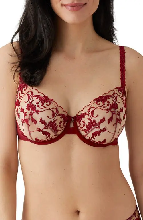 Wacoal Dramatic Interlude Underwire Bra - Deep Red