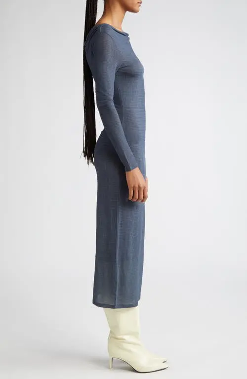 blue crochet dress long sleeve Hale Bob Amirah Crochet Maxi Dress
