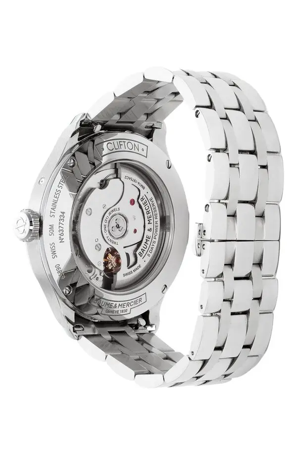Baume & Mercier Clifton Automatic Moon Phase Bracelet Watch