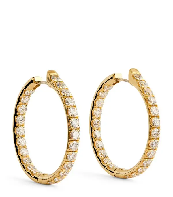 Melissa Kaye Diamond Large Honey Hoop Earrings
