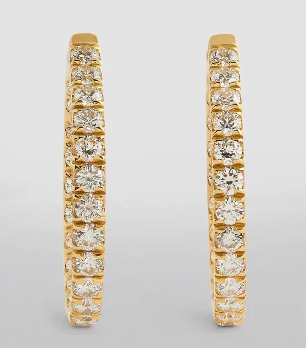 Melissa Kaye Diamond Large Honey Hoop Earrings