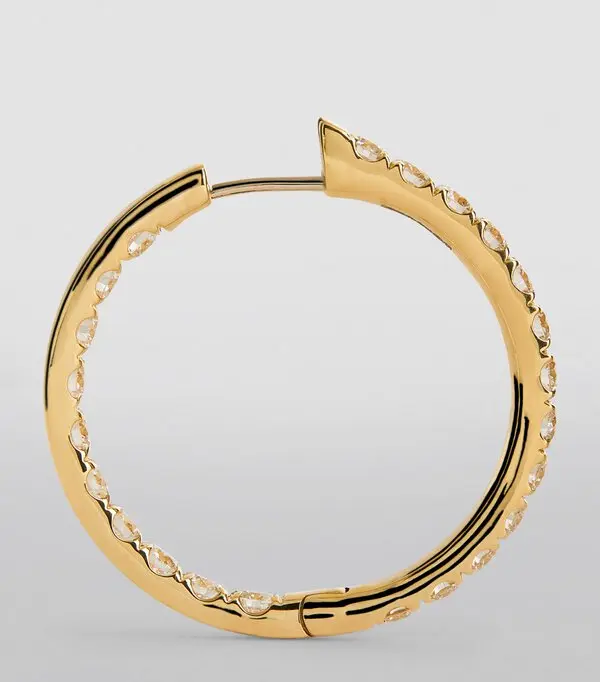Melissa Kaye Diamond Large Honey Hoop Earrings