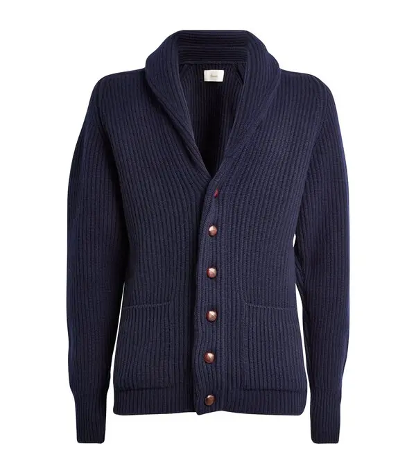 Harrods Cashmere Shawl-collar Cardigan - Navy