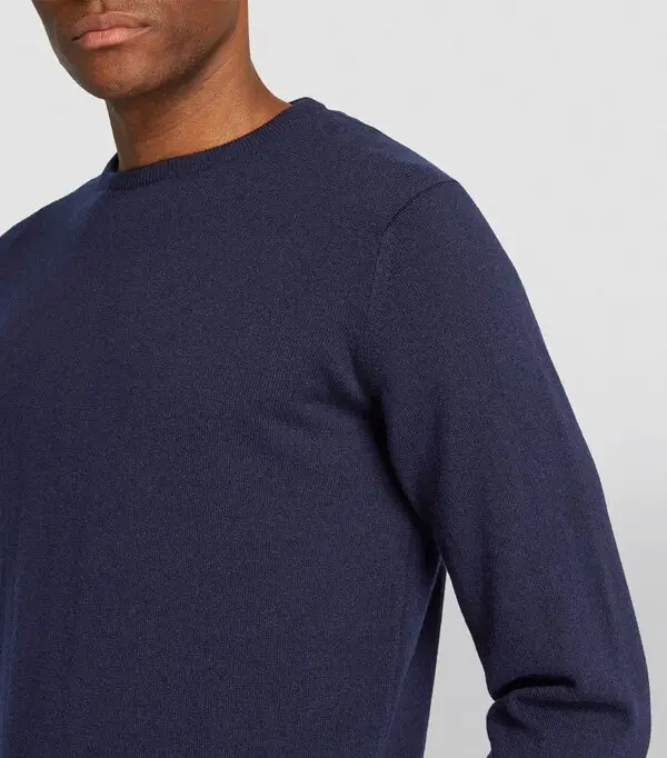 Harrods Cashmere Crew Neck Sweater - Navy