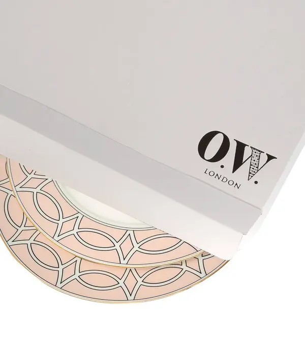 O.W.LONDON Set Of 2 Loop Dessert Plates - Pink