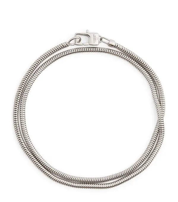 Tateossian Rhodium-plated Sterling Serpente Bracelet - Silver