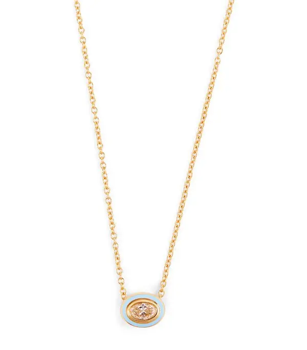 Melissa Kaye Diamond And Enamel Lenox Necklace - Gold