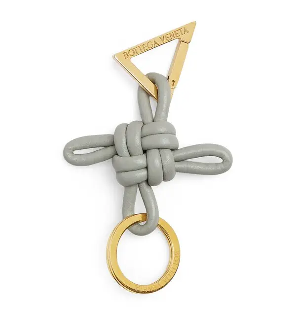 Bottega Veneta Leather Knot Keyring - Grey