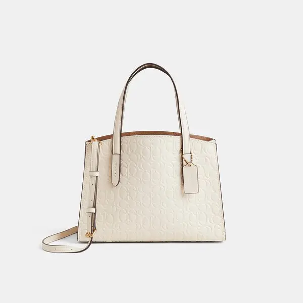 COACH Charlie Carryall 28 In Signature Leather - Brass/chalk