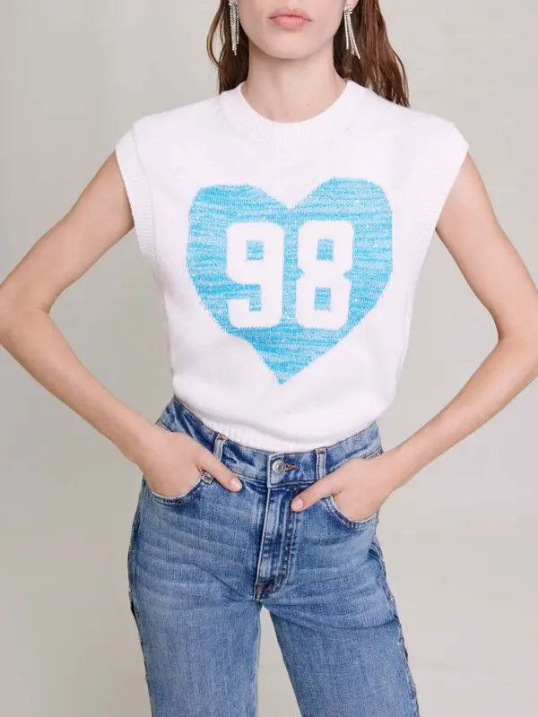 Maje Sleeveless Heart Jumper