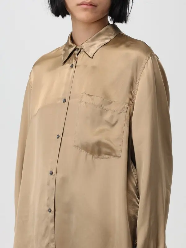 Aspesi Long Sleeve Shirt With Pocket Detail - Gold