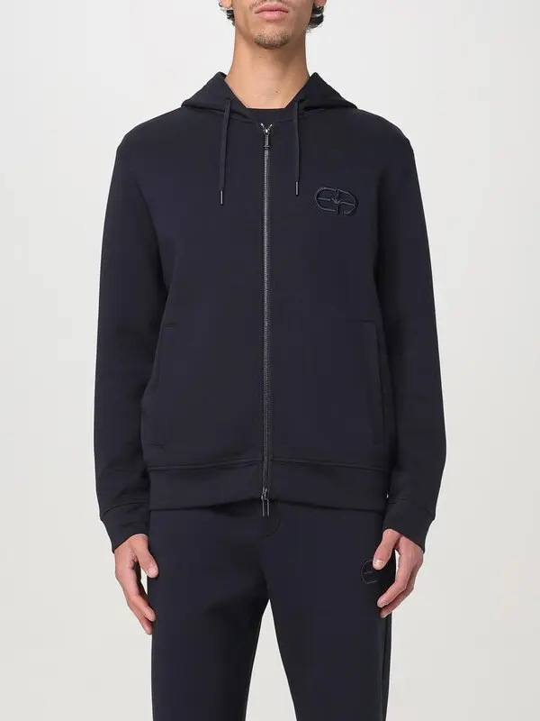 Emporio Armani Full Zip Hoodie With Logo Detail