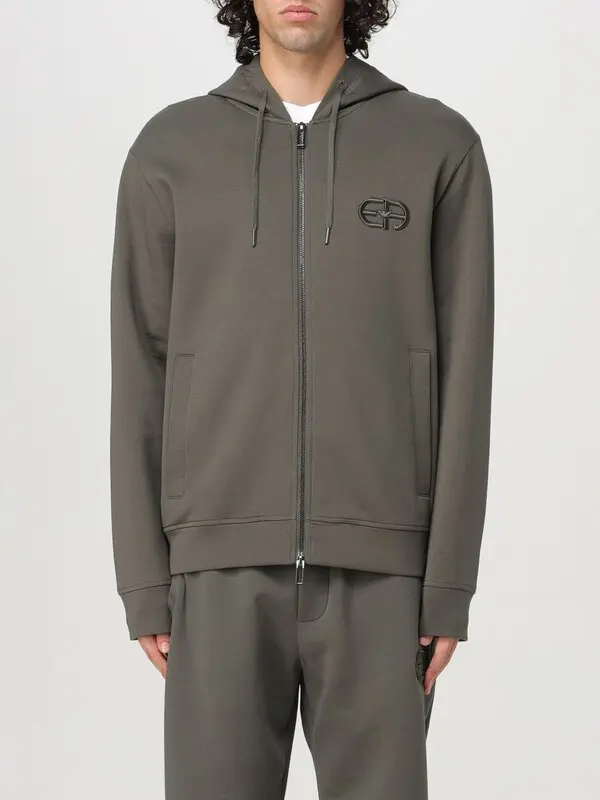 Emporio Armani Full Zip Hoodie With Logo Detail