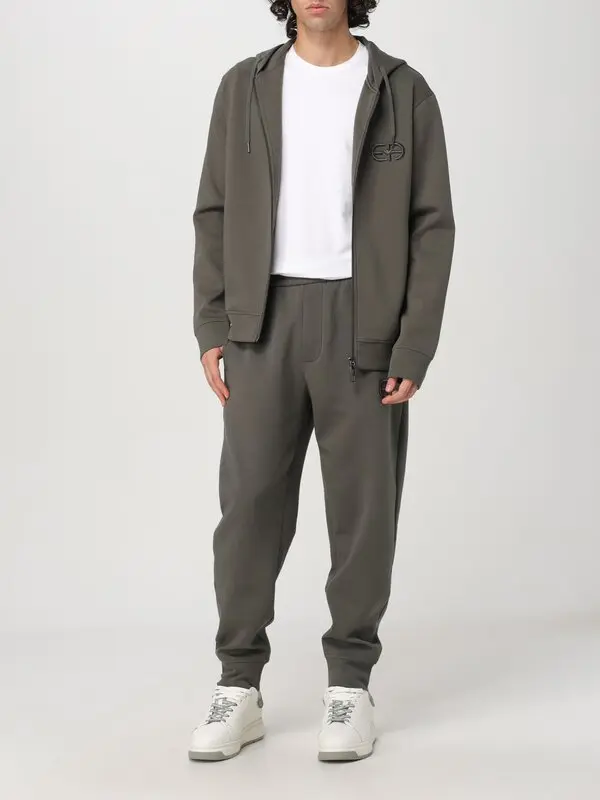 Emporio Armani Full Zip Hoodie With Logo Detail