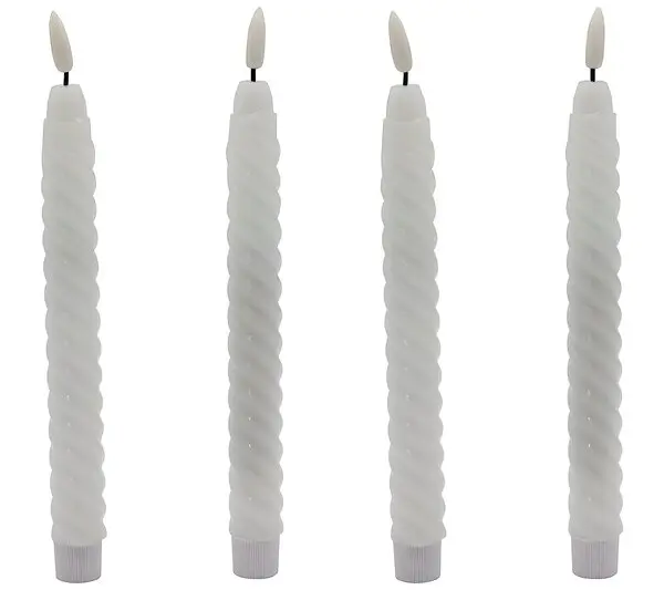 LUMABASE Twisted Taper Candles W/ 3d Wick Set Of 4 - One-color