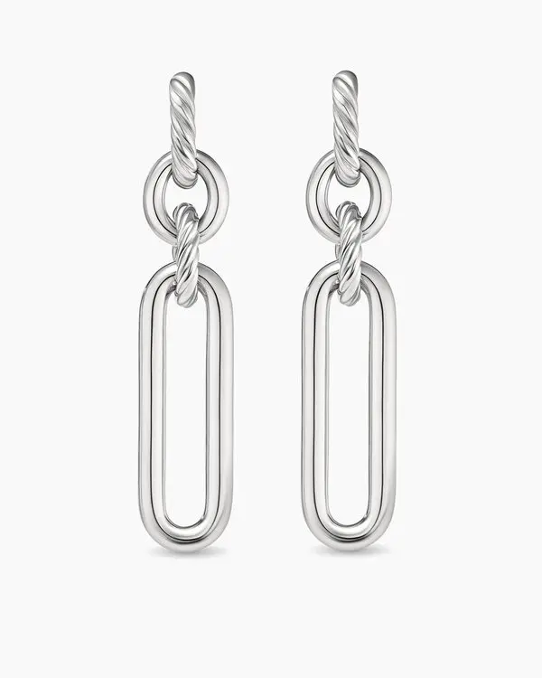 David Yurman Lexington Double Link Drop Earrings - All Sterling Silver