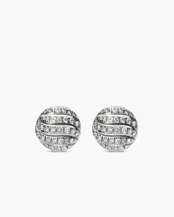 David Yurman Sculpted Cable Stud Earrings - Diamond