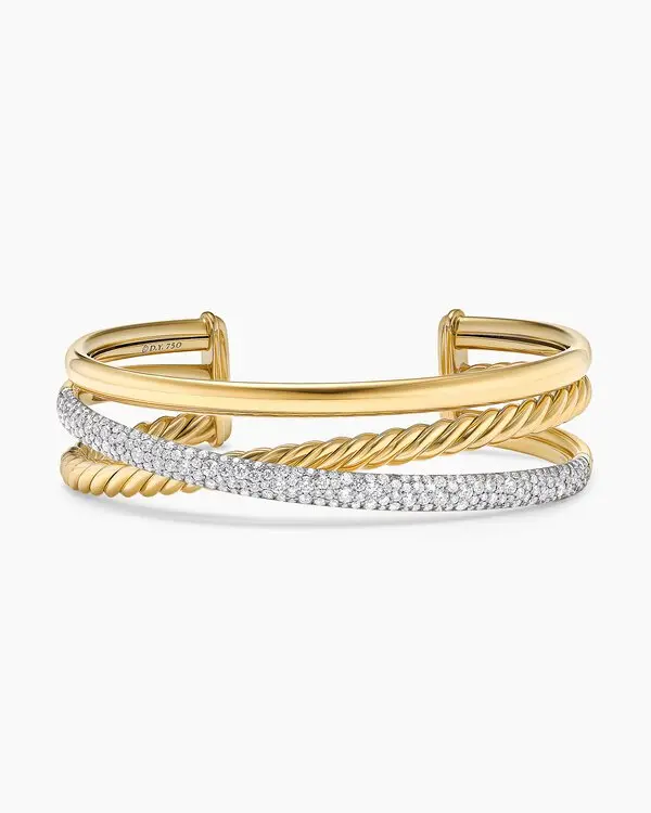 David Yurman Pavé Crossover Cuff Bracelet - Diamond