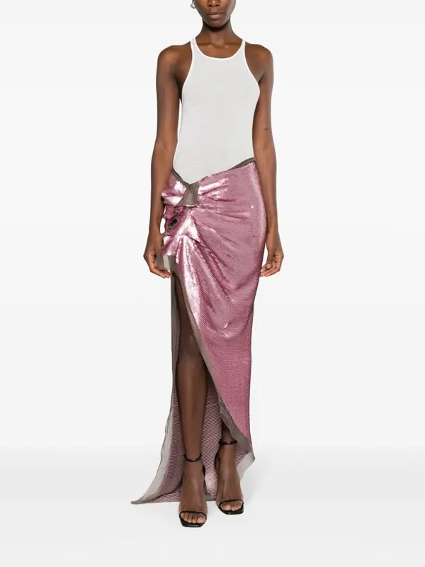 Rick Owens Sequinned Asymmetric Maxi Skirt - Pink