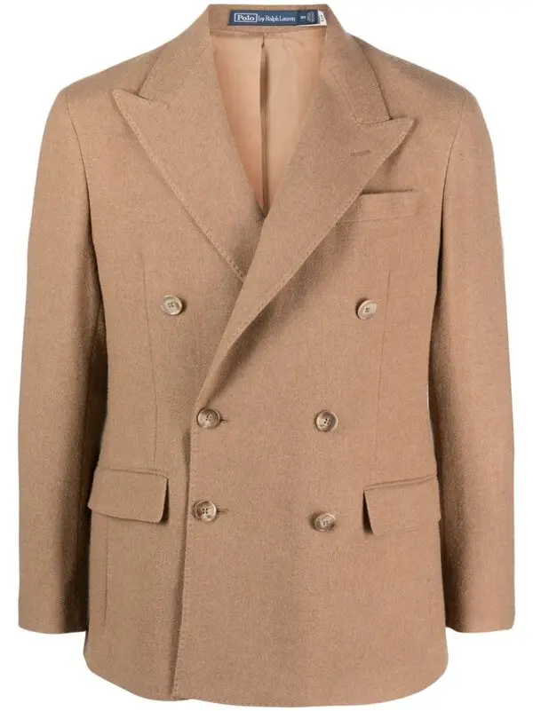 Polo Ralph Lauren Logo-patch Double-breasted Sport Jacket - Brown