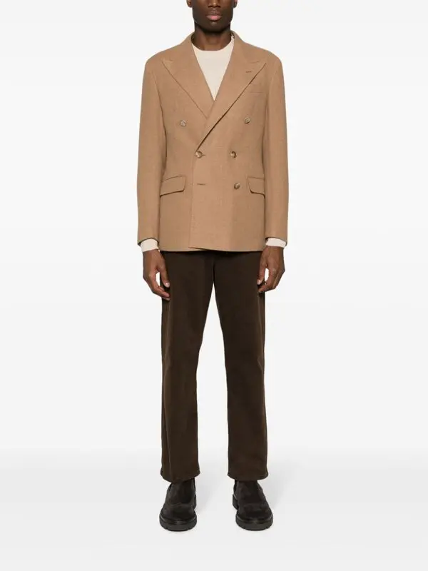 Polo Ralph Lauren Logo-patch Double-breasted Sport Jacket - Brown