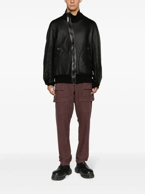 ISAAC SELLAM EXPERIENCE Off-centre Leather Bomber Jacket