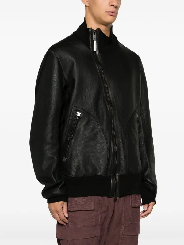 ISAAC SELLAM EXPERIENCE Off-centre Leather Bomber Jacket
