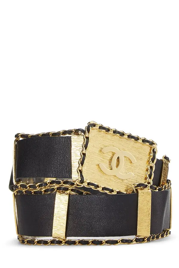 Chanel Leather 'cc' Buckle Belt 75