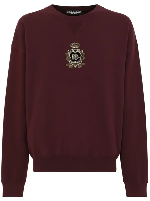 Dolce & Gabbana Logo Embellished Virgin Wool-cashmere Sweatshirt