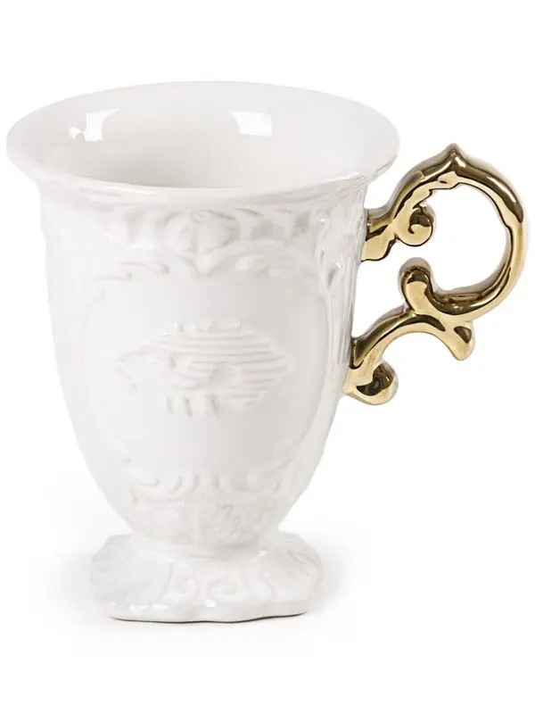 SELETTI Wares Embossed-baroque Mugs - White